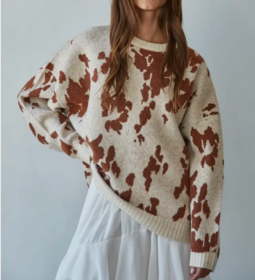 Knit Sweater Animal Pattern Detail Top – Apothecary Social